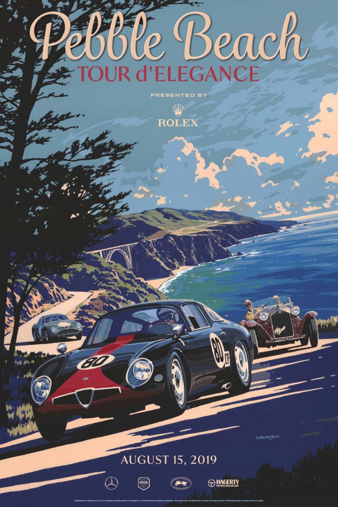 The 2019 Pebble Beach Concours d'Elegance Tour D'Elegance Poster